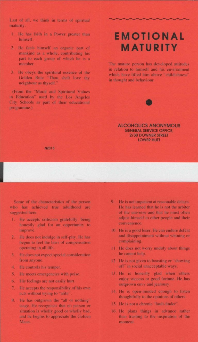 Just for Today Card - Alcoholics Anonymous Aotearoa/New Zealand