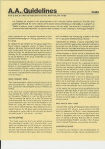 Guidelines - Clubs - Alcoholics Anonymous Aotearoa/New Zealand